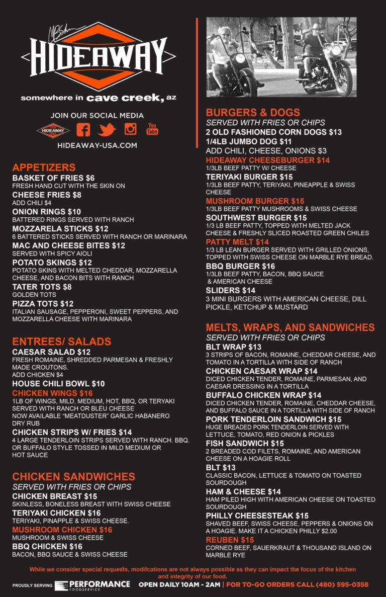 The World-Famous Hideaway Grill & Cave Creek Roadhouse