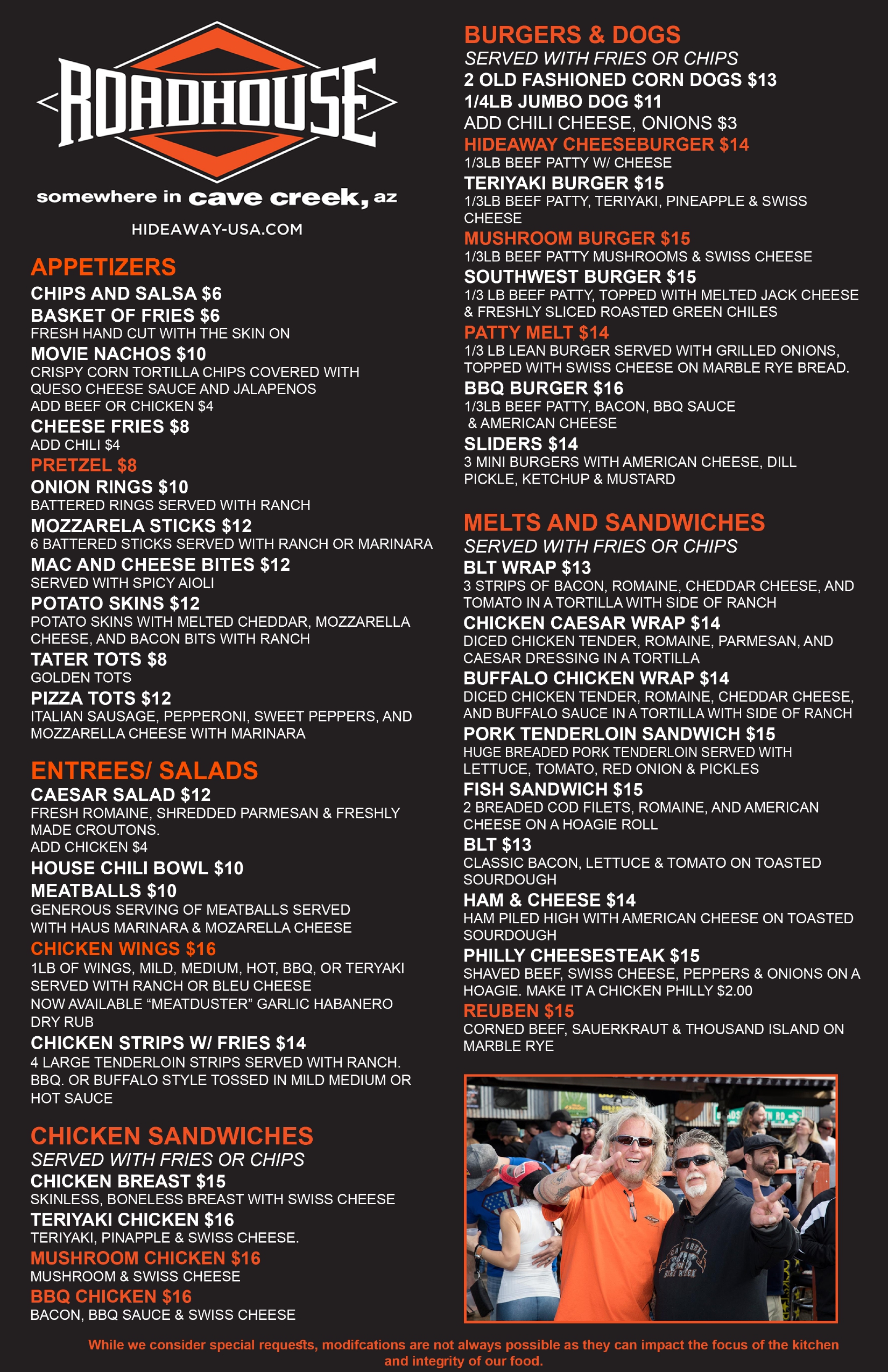 Full Menu - Cave Creek Roadhouse